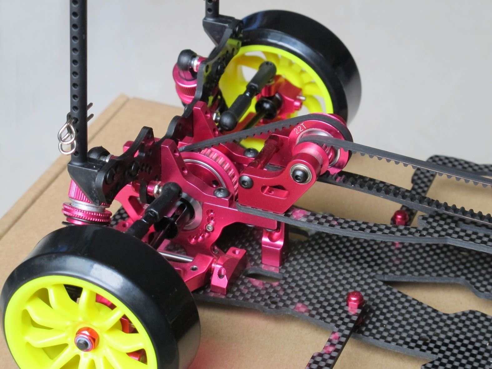 Hobbypower 1/10 Alloy & Carbon D3 4WD Drift Racing RC Model Car Frame Kit with Front One Way