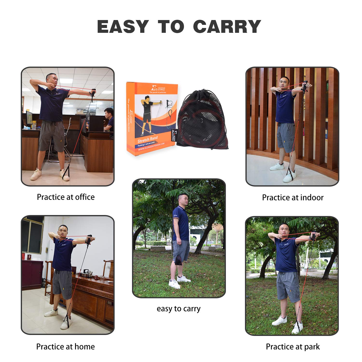 Huanggui Archery Trainer Band Training - Portable Bow Riser Handle - 9 to 19 lbs Tension Adjustment - Professional Archery Coach Recommends Suitable for Left and Right Hand, Black