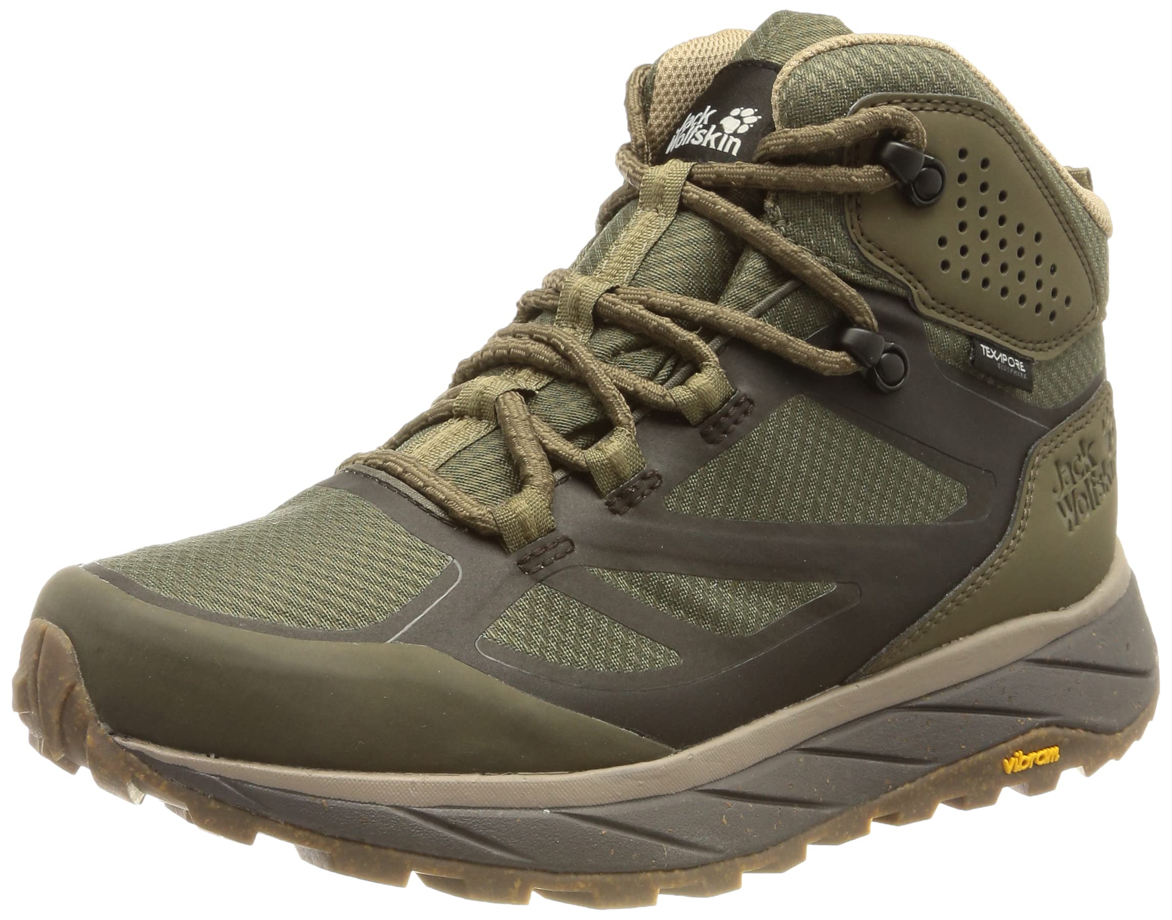 Jack Wolfskin Men's TERRAVENTURE Texapore MID M Hiking Shoe, Brown/Beige, 11.5