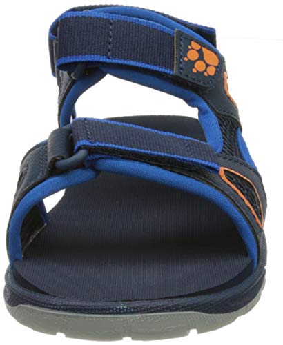 Jack Wolfskin Taraco Beach Sandal Hiking Boot, Blue/Orange, 3 US Unisex Big Kid