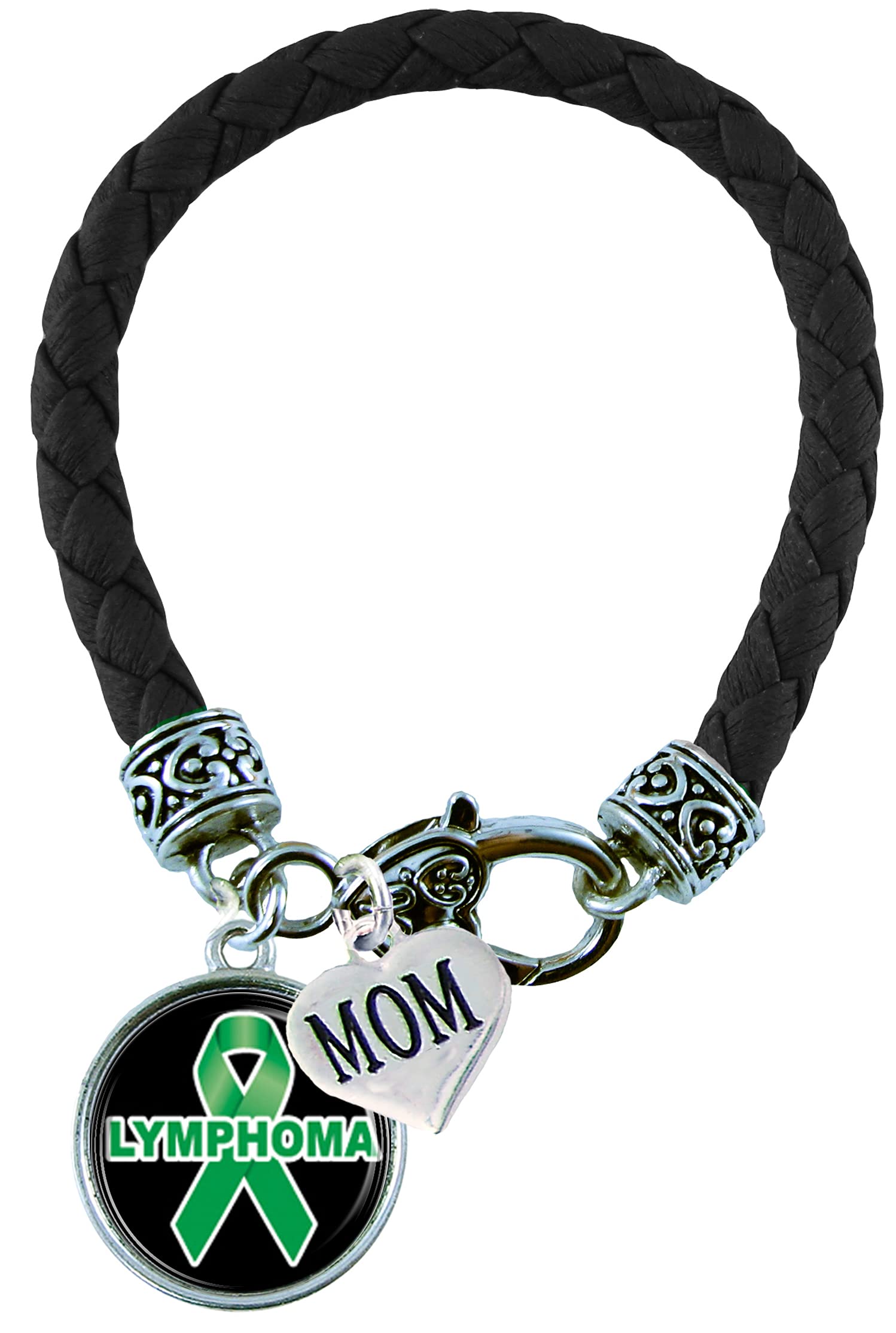 Holly Road Custom Bracelet Non-Hodgkin's Lymphoma Awareness Black Leather MOM OR DAD charm ONLY Jewelry Family