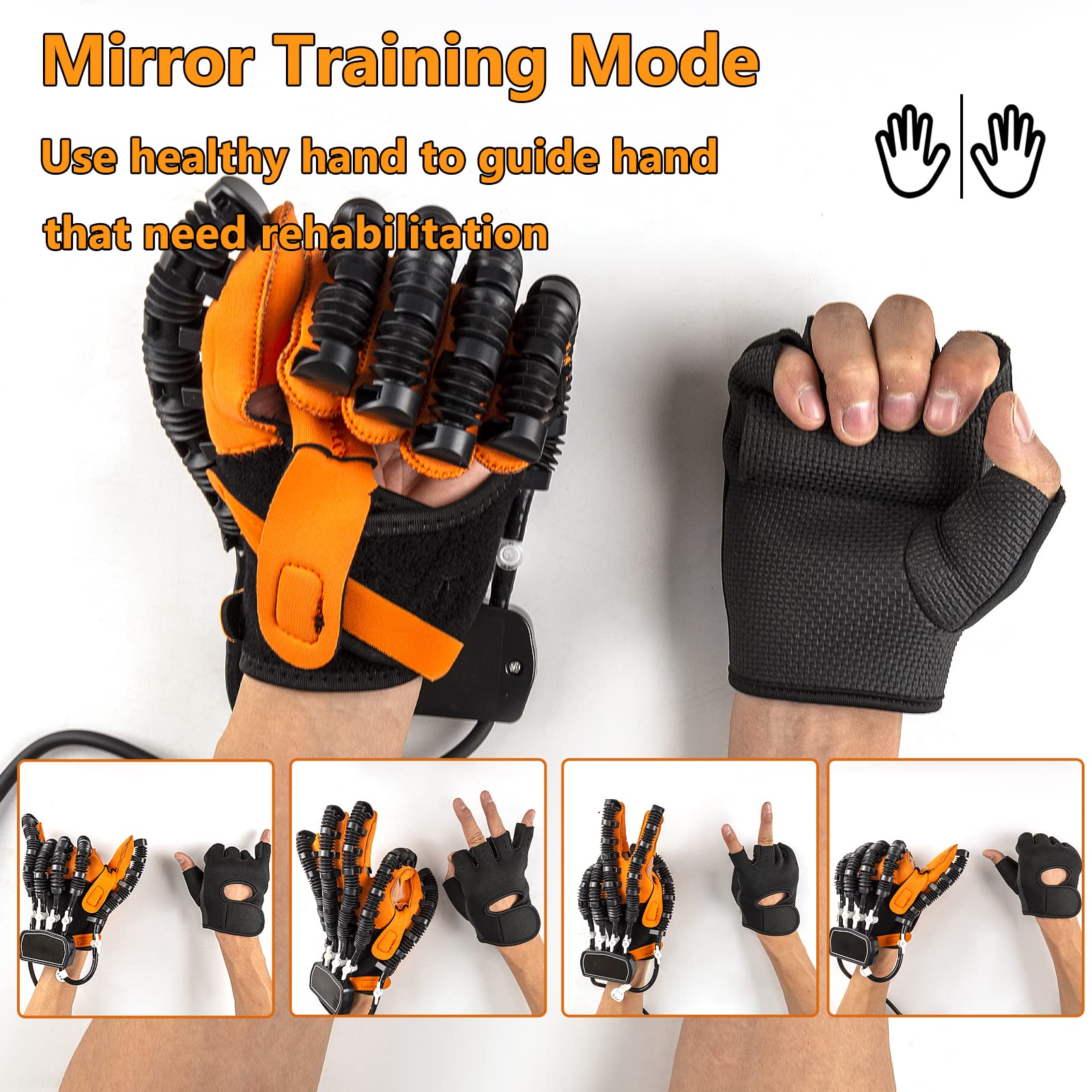 KCYXSMAX Rehabilitation Robot Gloves Flexion & Finger Exerciser Gloves Hand Strengthener Physical Therapy Equipment for Stroke Hemiplegia Hand Dysfunction Patient 9 Intensity Gears 3 Training Modes