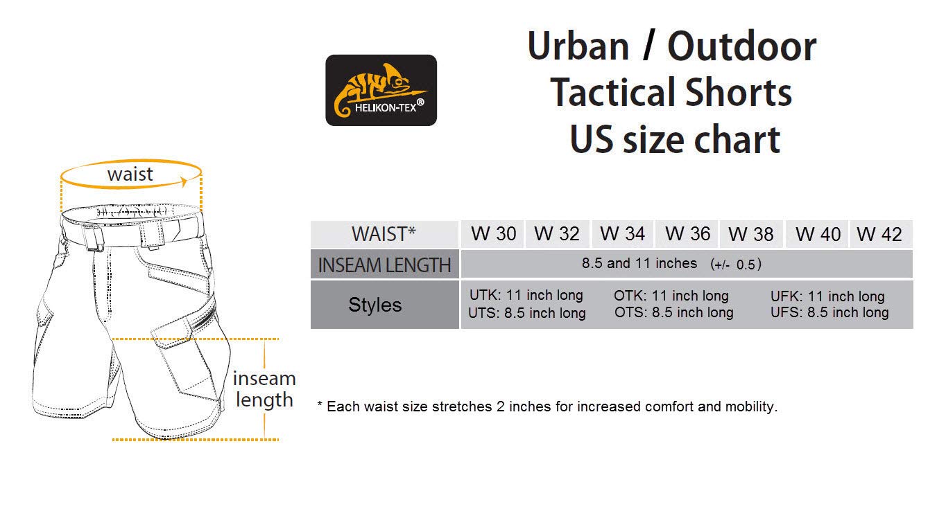 Helikon-Tex Urban (UTS) Tactical Shorts for Men - Lightweight & Breathable Cargo Shorts for Tactical, Military, Police, Hiking, & Hunting (Khaki PolyCotton Ripstop W36, L8.5)