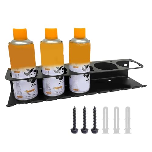 Wall Mounted Rack for Spray Can, Wall Mounted Storage Rack Spray Can Holder Rack, Heavy Duty Organizer Tool Steel 5 Holes Bottle Holder for Paint Can & Spray Can