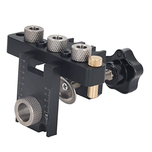 Hole Drill Guide, 3 in 1 Aluminum Alloy Firm Fixing Accurate Positioning High Strength Doweling Jig Kit Anodized Surface for Woodworking