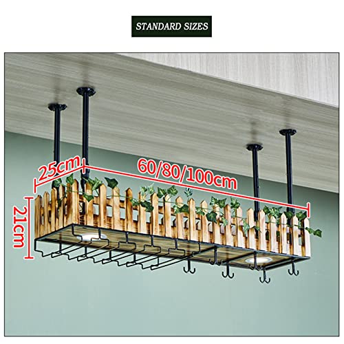Wall Hanging Rack Hanging Wine Rack, Bar Hanger for Creative Led Lights, Suitable for Home Kitchen Living Room Dining Room Office Bar (Size : 100X25X21CM)