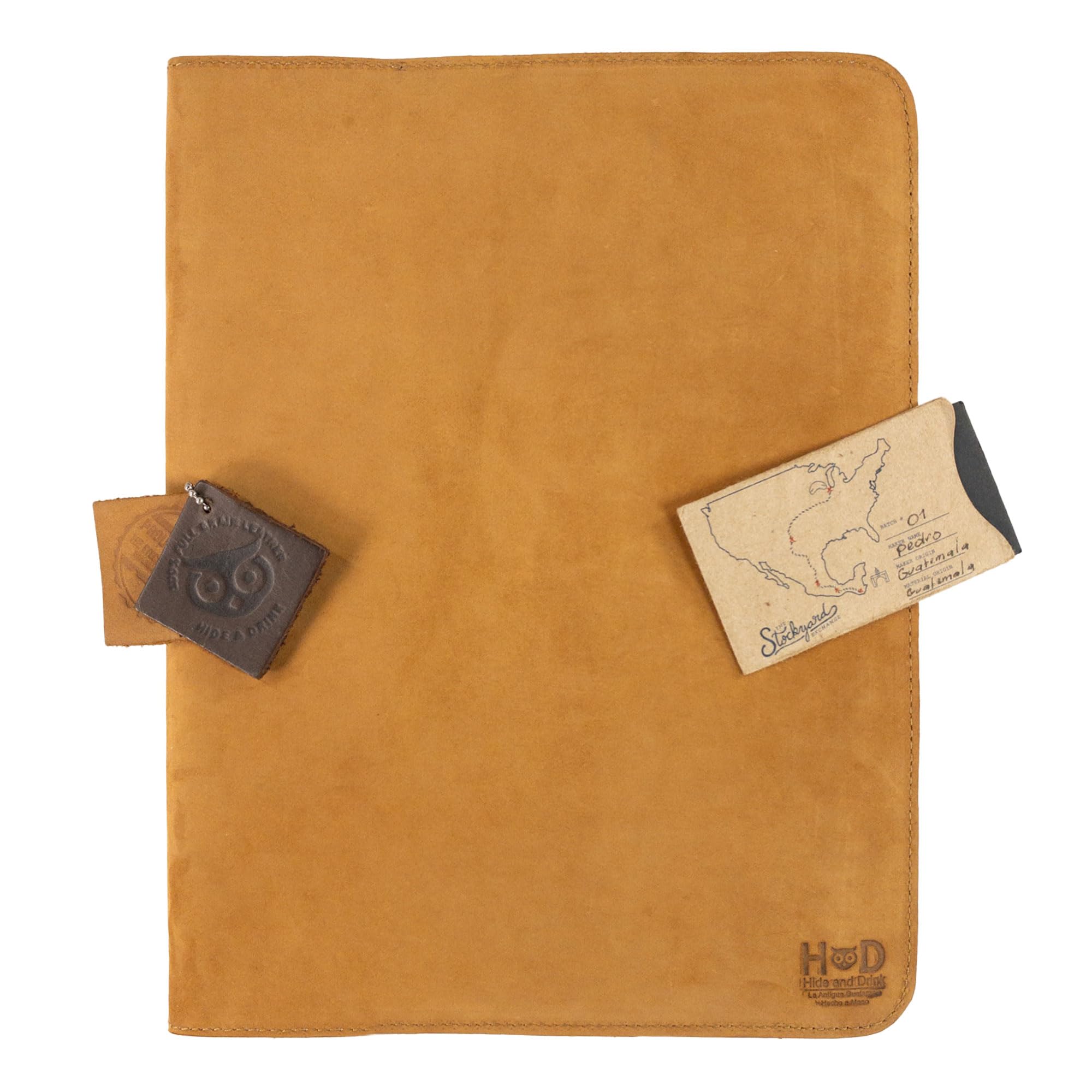 Hide & Drink, Journal Cover Compatible with Moleskine Cahier XXL (8.5 x 11 in.) Genuine Protector, Full Grain Leather, Handmade, Old Tobacco
