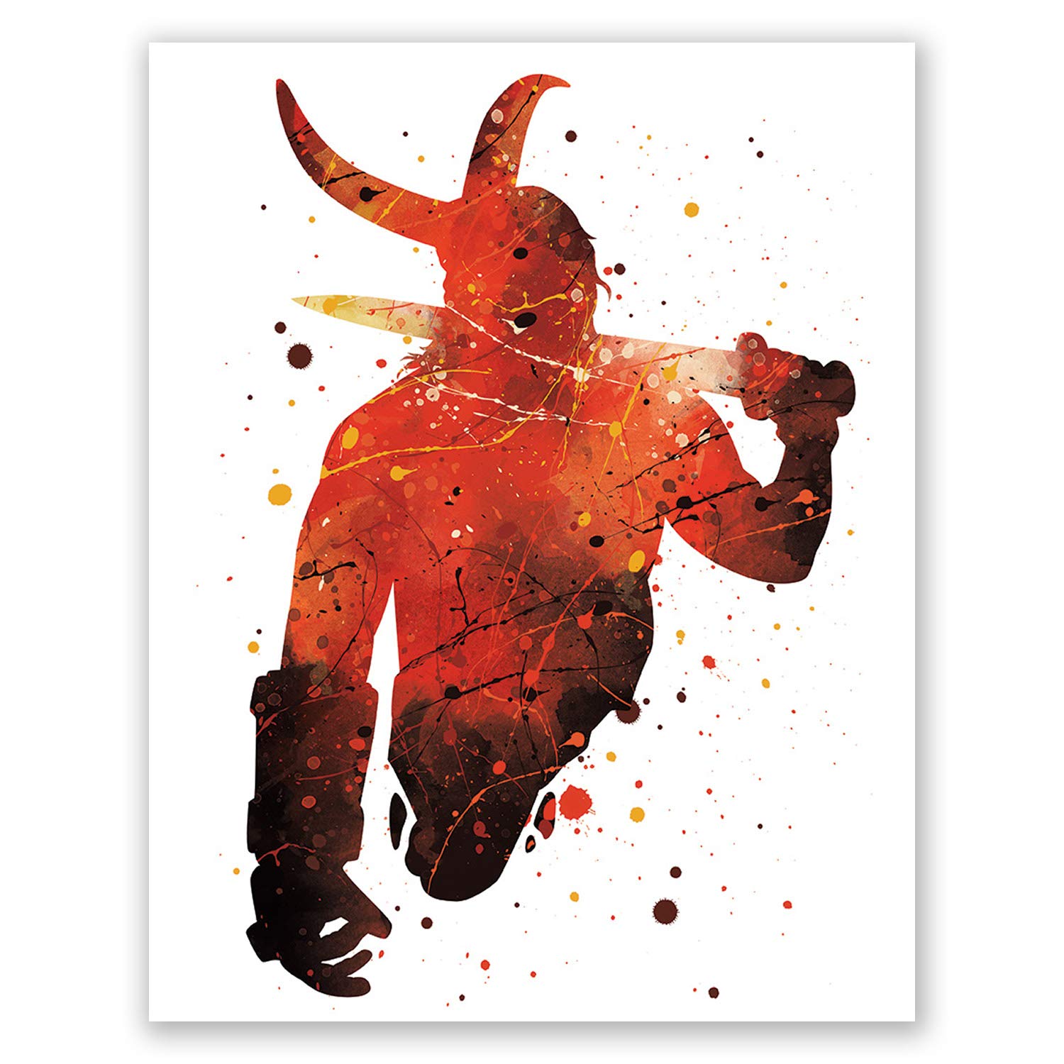 Hellboy Poster – Superhero Wall Art Print – Movie Picture – Home Room Decor – Guillermo Del Toro – Demon Red Devil Horror Artwork – Party Decoration (8x10)