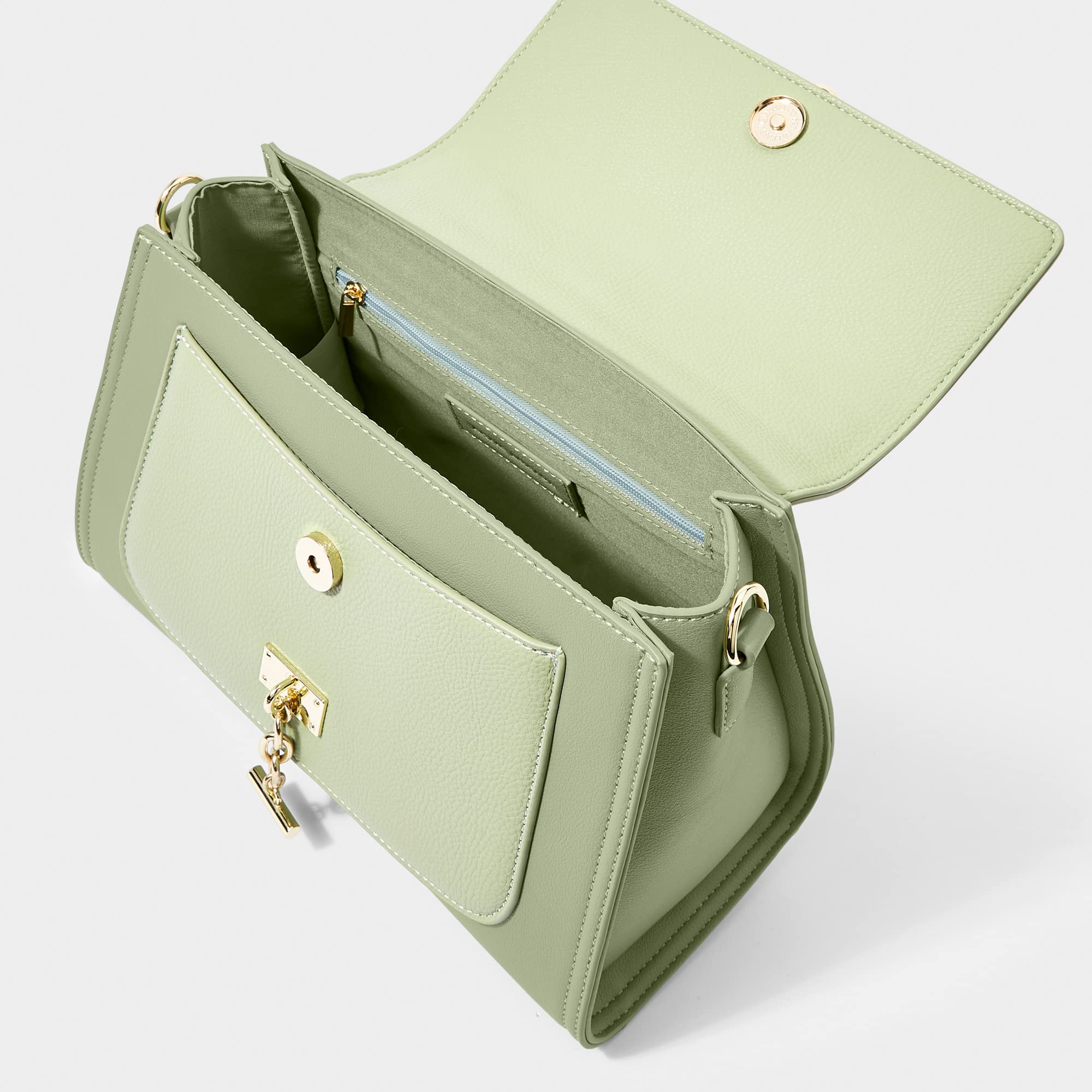 KATIE LOXTON Naomi Womens Vegan Leather Medium Top Handle Bag Satchel Purse Sage Green