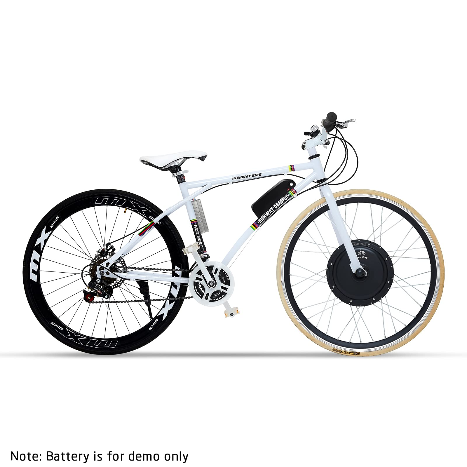 JauoPay 48V 2000W Electric Bicycle Conversion Kit 26" E-Bike Front Wheel 43mile/h (70km/h) High Speed Direct Drive Dual Mode Controller Electric Bike Conversion Kit