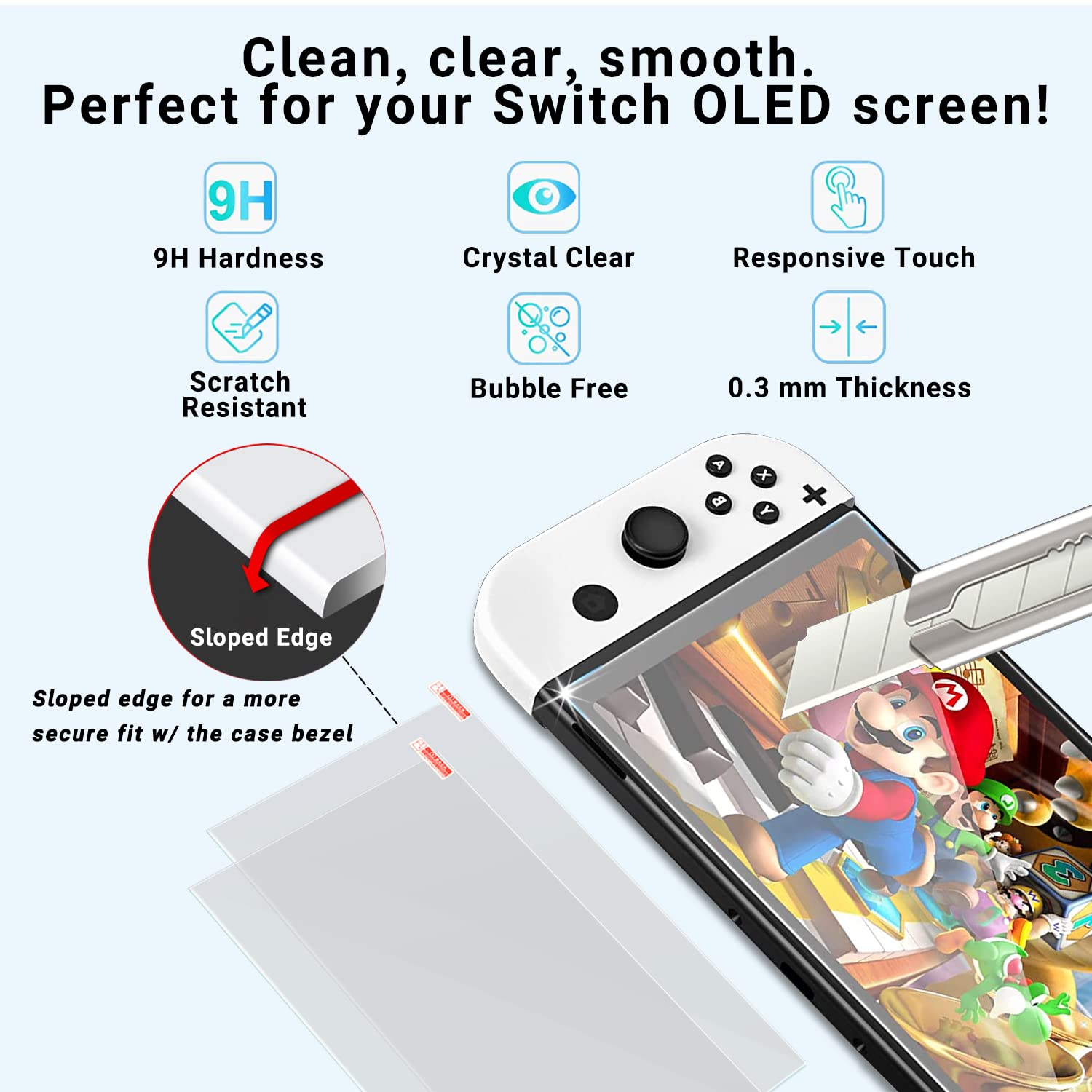 Innoc Switch Case Dockable Case for Nintendo Switch with Screen Protector and Thumb Caps, Ergonomic TPU Grip Ultra-Thin Protective Case for Nintendo Switch (Black)