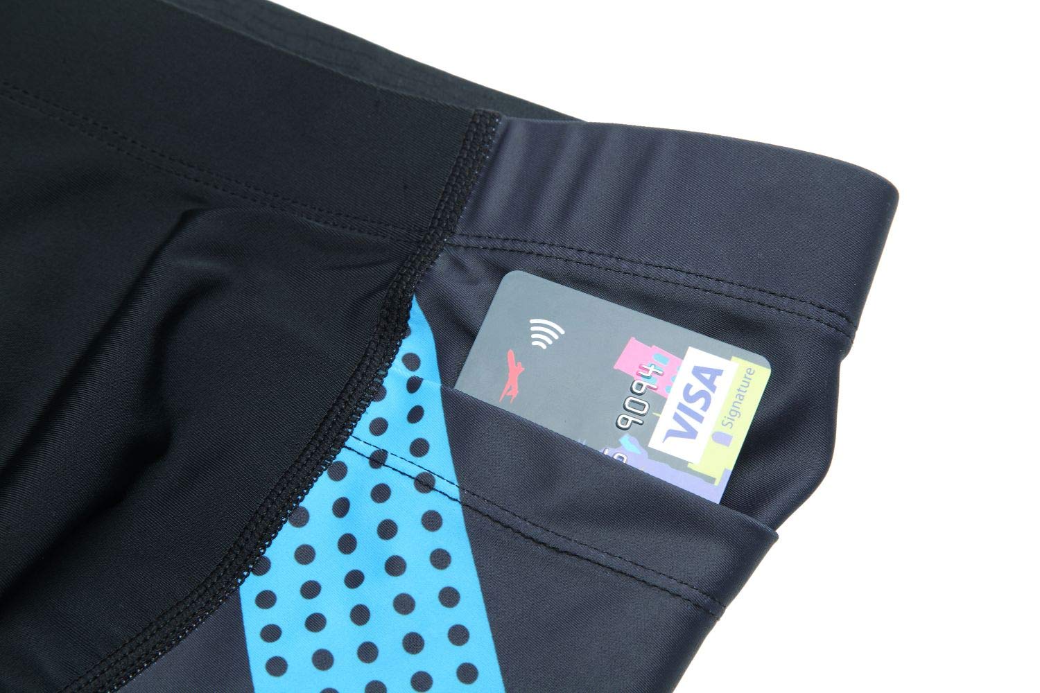 Inkpoo Men's Cycling Shorts 3D Padded with 3 Pockets Bicycle Riding Tights Quick-Dry Half Pants Blue 2XL