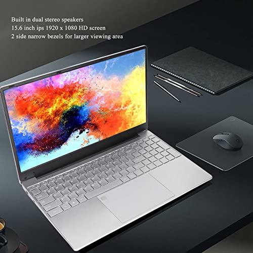 Pomya 15.6in Laptop, Laptop Computer, 8G RAM 128GB SSD Quad Core IPS HD Screen 1920x1080 WiFi Backlit Keyboard, Support BT Speaker Microphone(#1)