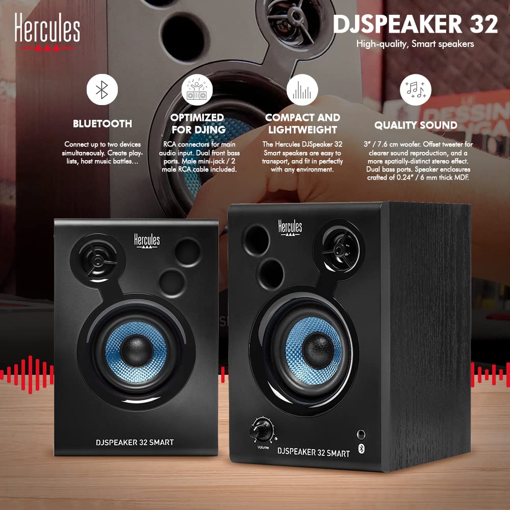 Hercules DJControl Inpulse 200 Compact DJ Controller + Monitors + Deluxe Accessory Bundle