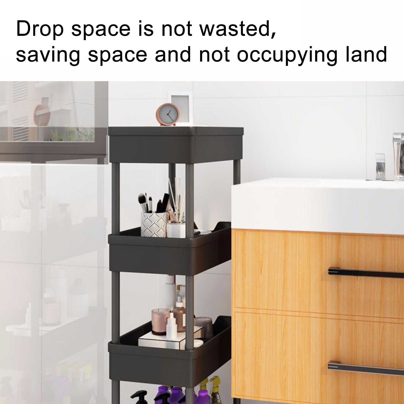 Hesitroad Storage Shelving,4-Tier Heavy Duty Storage Shelves with 360-Degree Wheels Versatile Rolling Cart Space-Saving Removable Multi-Tier Shelf for Storage Shelving Unit for Warehouse Pantry Basem