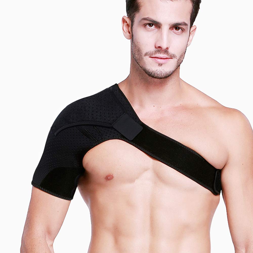 HUEGLO Right Shoulder Brace for Men,Torn Rotator Cuff Support Women Shoulder Stabilizer Brace for Shoulder Pain Relief