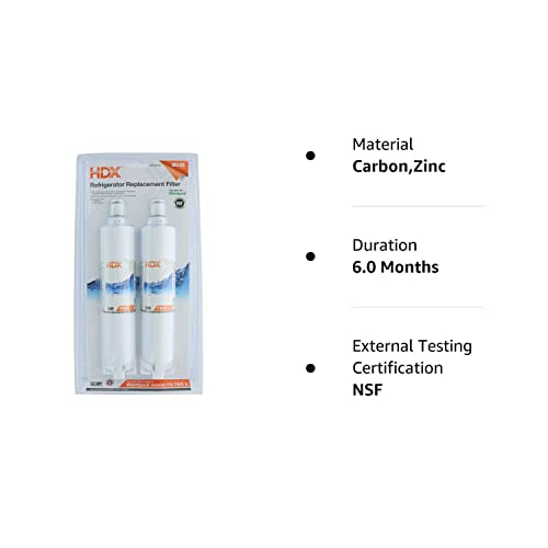 HDX FMW-2 Replacement Water Filter / Purifier for Whirlpool Refrigerators (2 Pack)