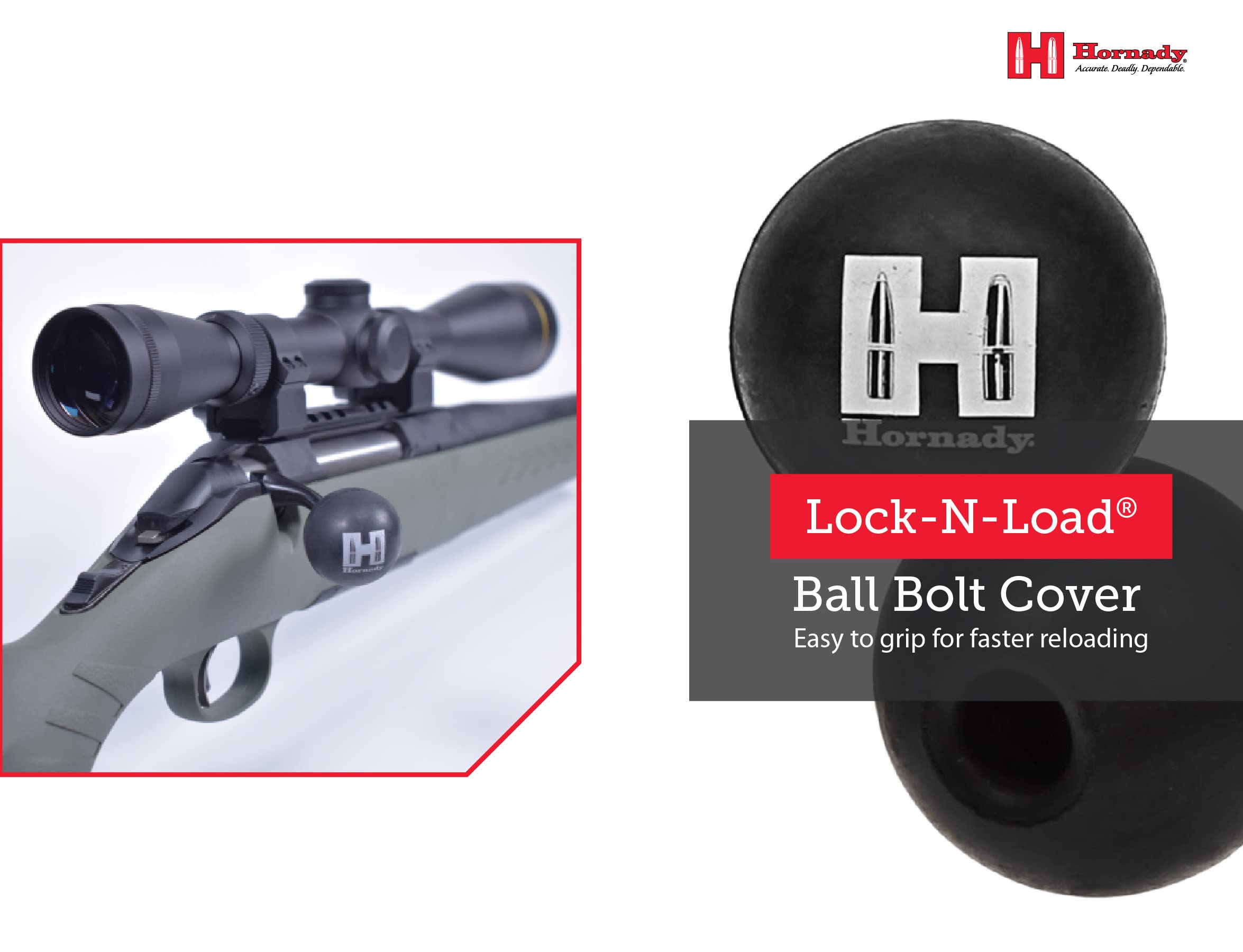 Hornady Lock-N-Load Bolt Ball β A Firearm Accessory for Faster Reloads β Easy Grip When Shooting with Gloves, Ideal for Hunting β Item No. 99123