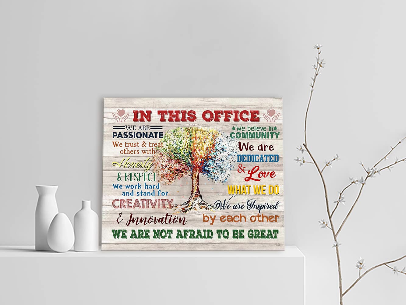 Inspirational Wall Art For Office Motivational Quotes Wall Decor In This Office Canvas We Are Not Afraid To Be Great Framed Canvas Wall Art Modern Office Wall Decor Office Size, 24x20 Inch