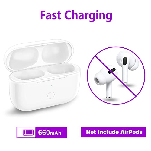 Wireless Charging Case for Air pod pro, Charger Case Replacement with Sync Button and Built-in 660 mAH Battery, No Earbuds Include (White pro 1)