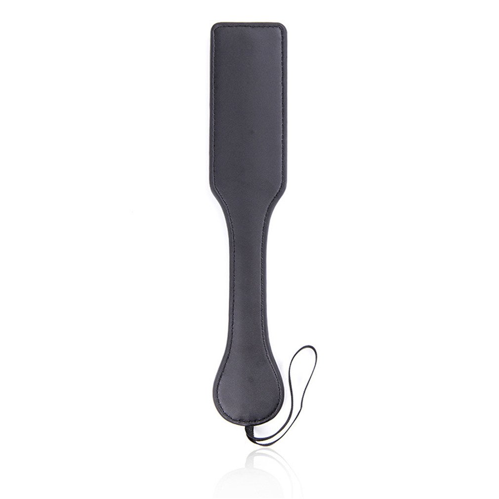 Hylvicky Leather Riveted Slapper, Non-Slip Handle Horse Whip Crop, Durable Black Faux Leather Paddle for Horses Equestrianism Tool and Riding Crop Training for Men and Women