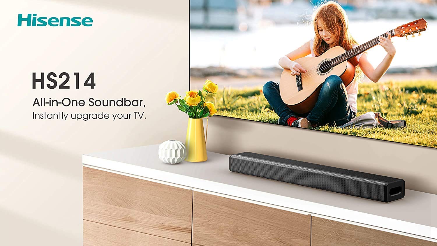 Hisense 43-Inch 43H5500G Full HD Smart Android TV with Voice Remote (2020 Model) and 2.1 Channel Sound Bar Home Theater System with Bluetooth (Model HS214)