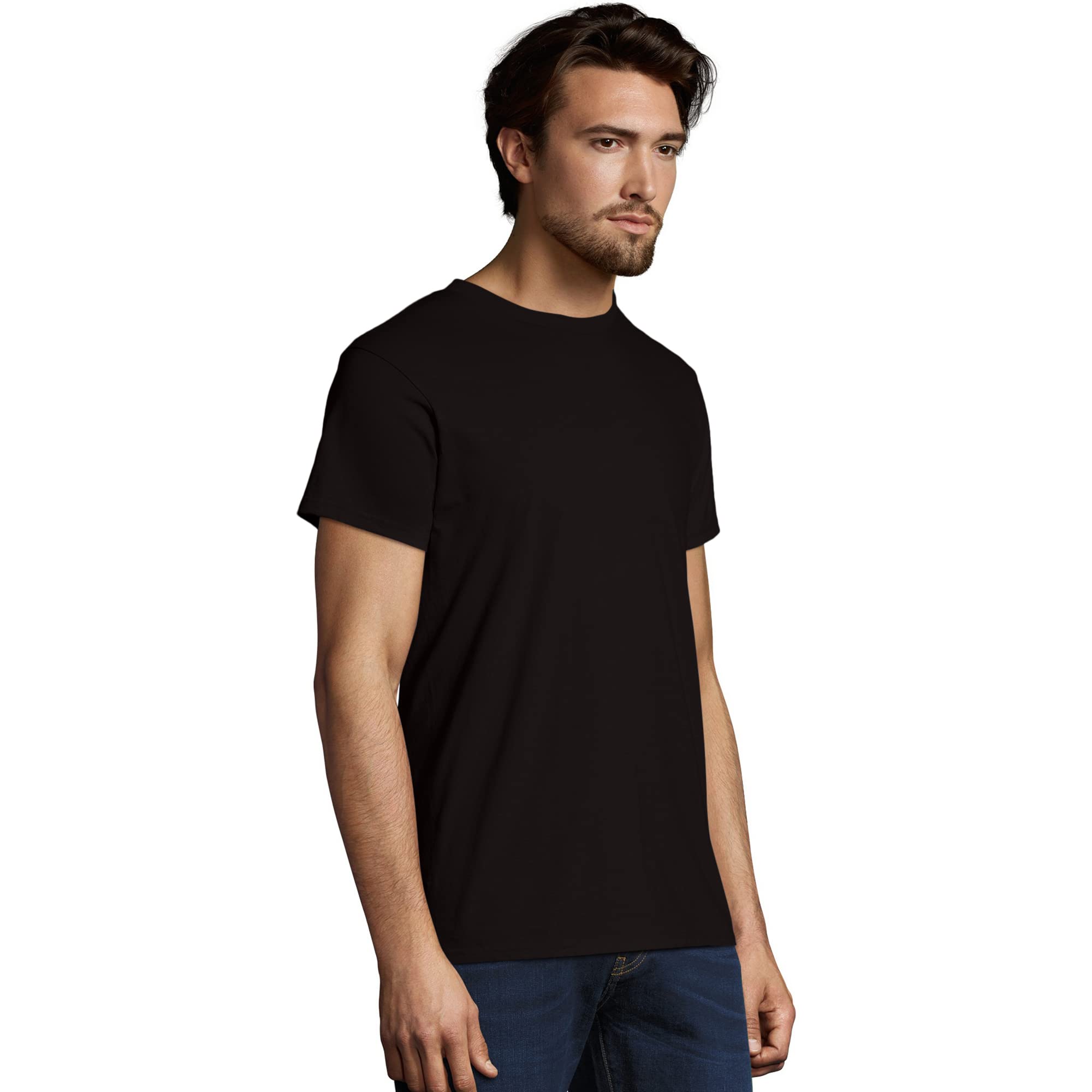 Hanes Men's Nano Premium Cotton T-Shirt (Pack of 2), Black, XX-Large