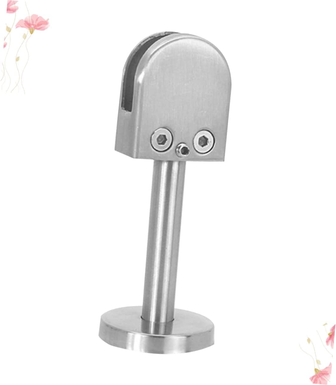 Shelf Brackets Wall Shelves 2 Pcs Flat Handrail Support Ground Balustrade For Clip Back Staircase Panel Post Fixing Glass Stainless Rod Clamps Floor Bracket Base Steel Clamp Brackets Shelf Adjustable