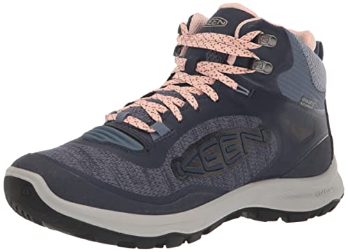 KEEN Women's Terradora Flex Mid Height Waterproof Hiking Boots, Vintage Indigo/Peachy, 6.5