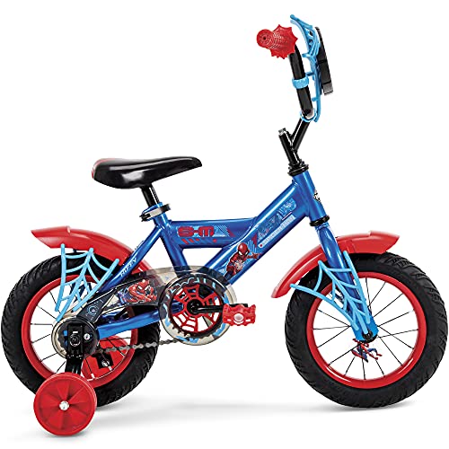 Huffy Marvel Spider-Man 12” Kid’s Bike for Toddlers – with Removable Training Wheels & Quick Adjust Seat Height