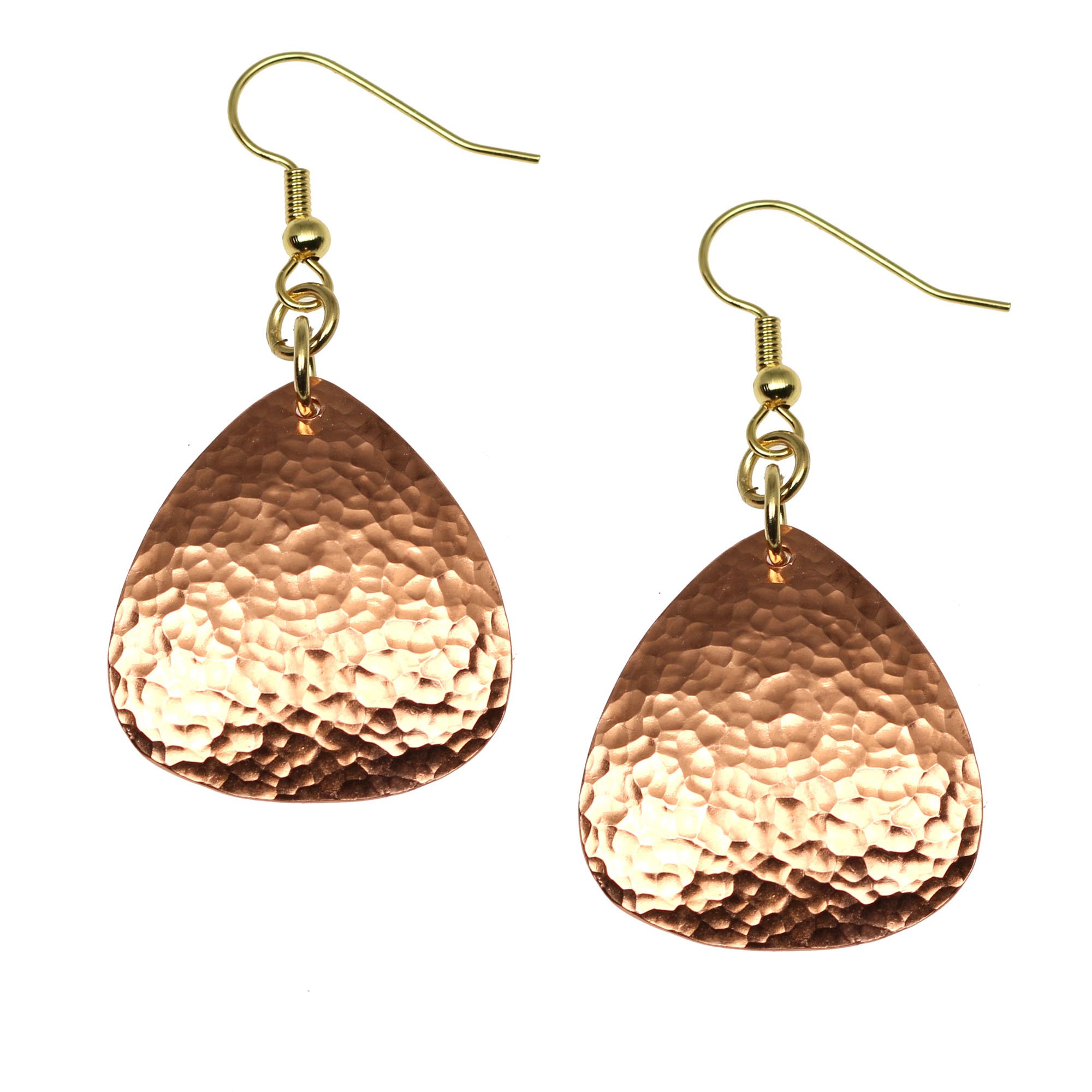 Hammered Copper Triangular Drop Earrings By John S Brana Handmade Jewelry Durable Copper Earrings