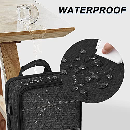 ZINZ Slim & Expandable Laptop Backpack Water Resistant Backpack Travel Backpack Compatible with All Model MacBook Air/Pro 13-14 inch XPS 13 Surface 13.5" and Most 13-14 inch NoteBooks,Black