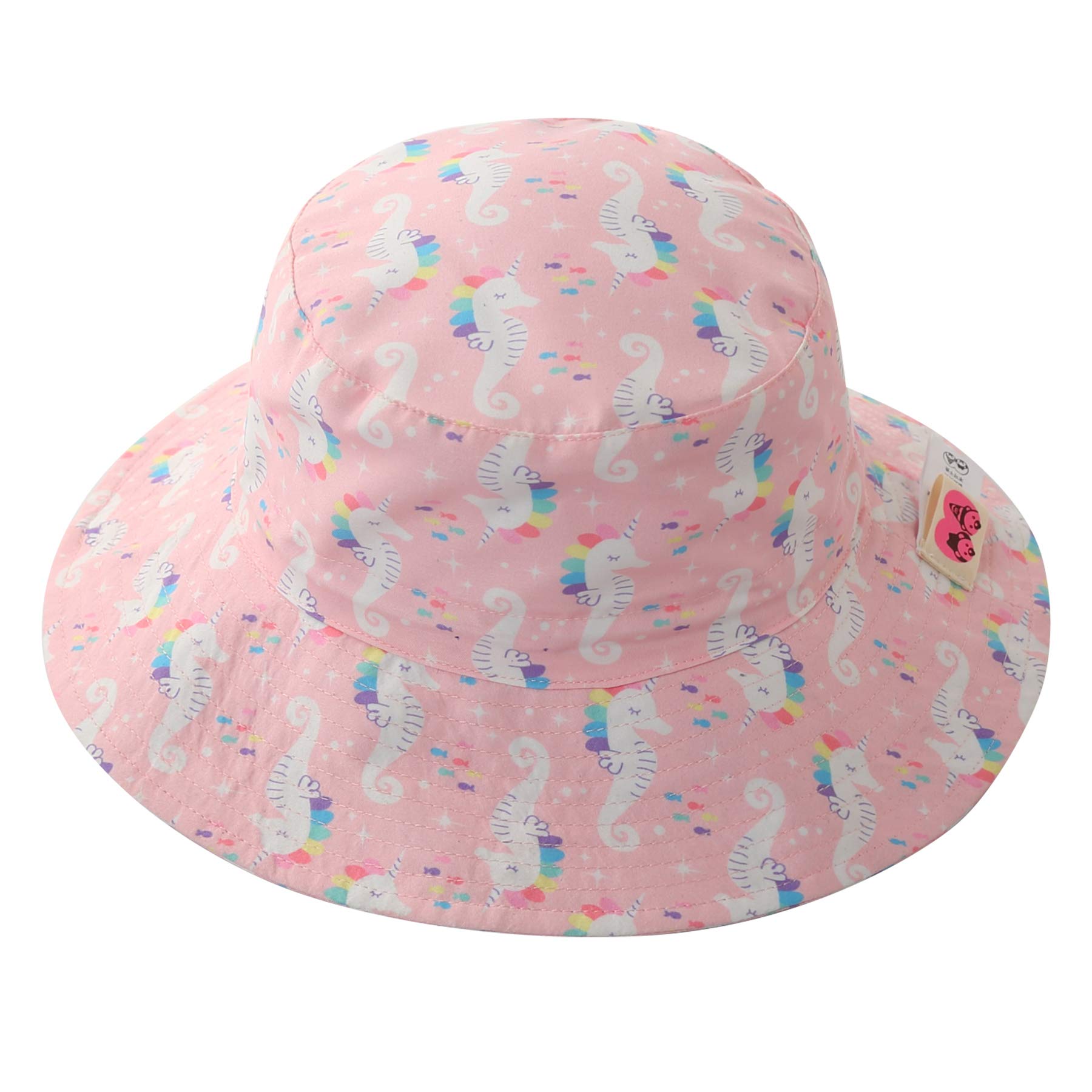 Home Prefer Kids UPF50+ Safari Sun Hat Breathable Bucket Hat Summer Play Hat 8-12 Years Sea Horse