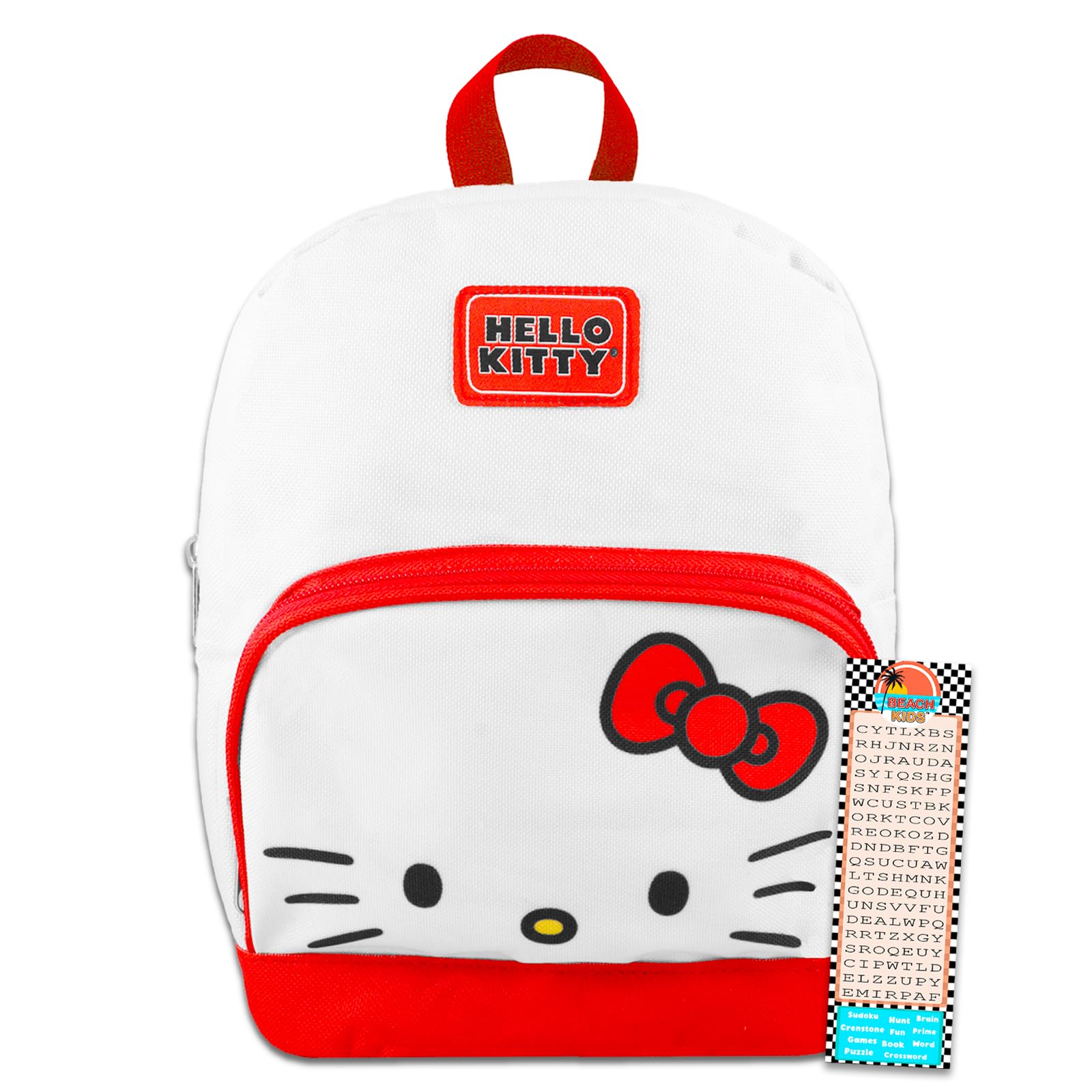 Hello Kitty Mini Backpack for Women - 10" Canvas Hello Kitty Backpack with Front Pocket Plus Bookmark | Hello Kitty Backpack Purse Bundle
