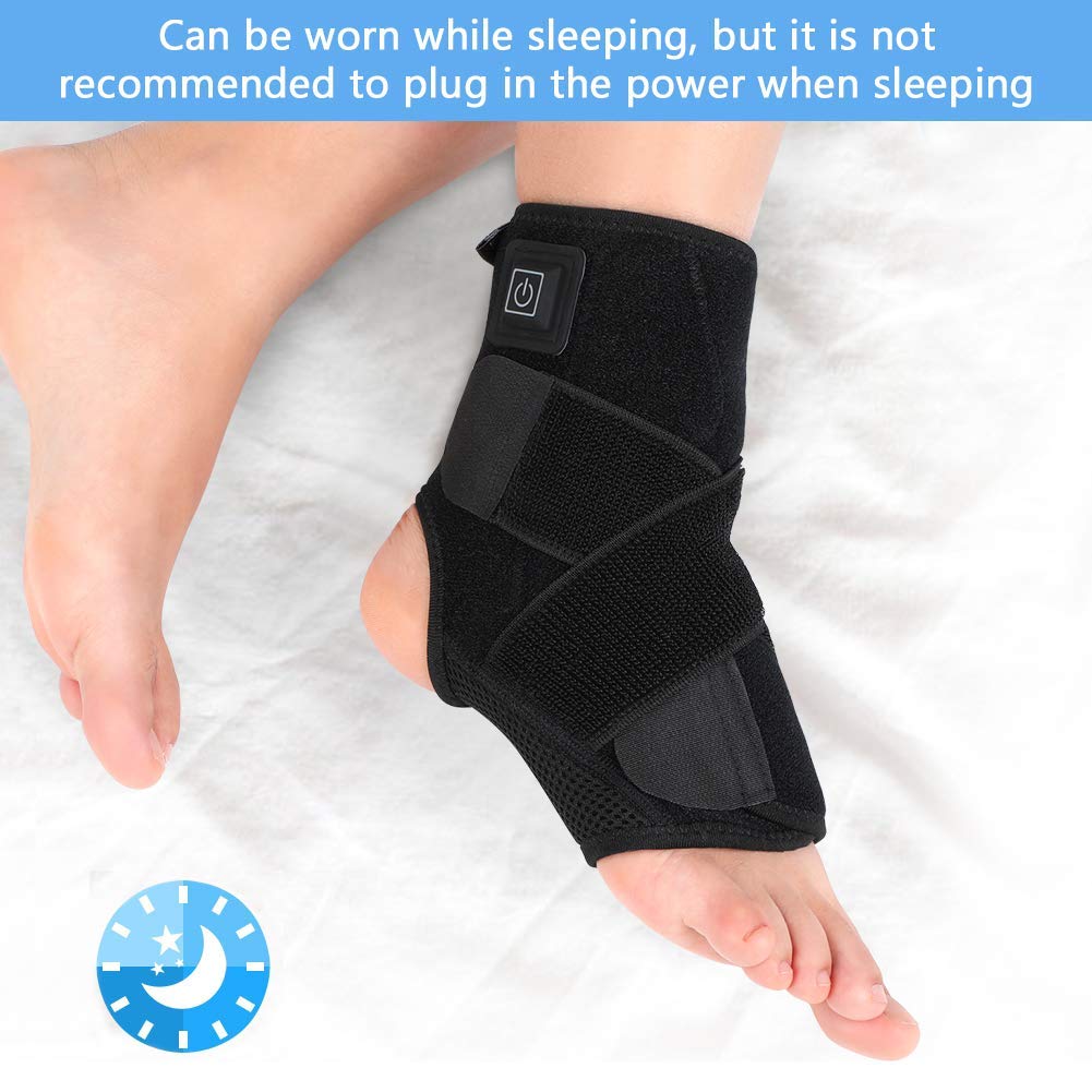 Heated Ankle Brace, Heat Ankle Support Compression Wrap for Injury Joint Recovery Ankle Sprain Swelling Arthritis Tendinitis Strain Fatigue Fit Left/Right Foot for Men and