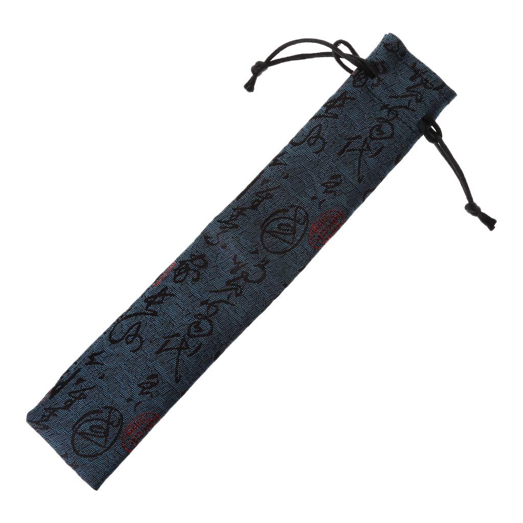 LIQURIJU Fan Pouch Chinese Calligraphy Style Decorative Folding Hand Fan Bag Dustproof Holder Protector Pouch Case Cover Gifts Purple
