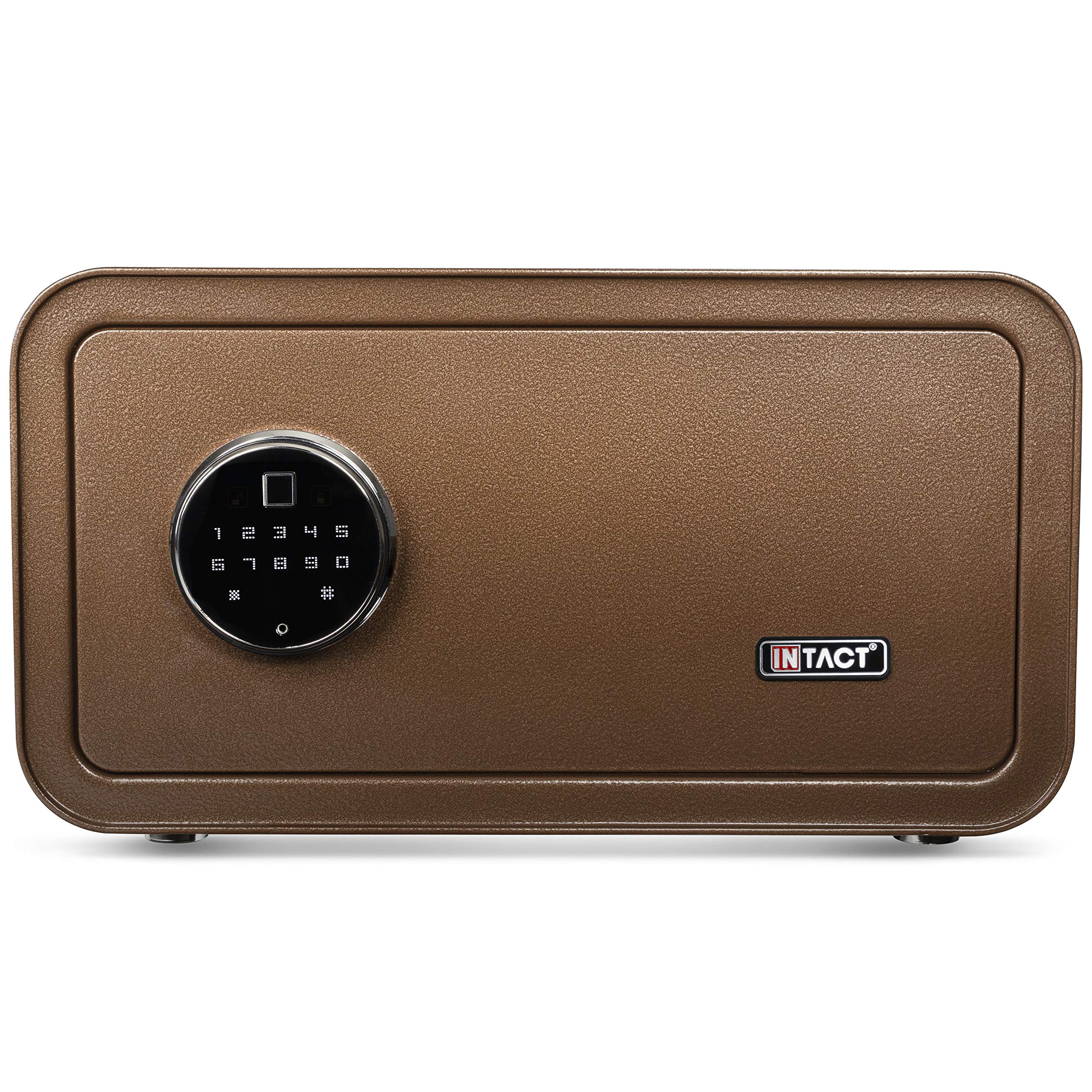 Intact Large Quick Access Biometric Fingerprint Gun Safe With Nex-Gen Full Keypad Module Wide Bronze