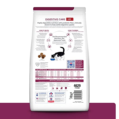 Hill's Prescription Diet i/d Digestive Care Chicken Flavor Dry Cat Food, Veterinary Diet, 4 lb. Bag