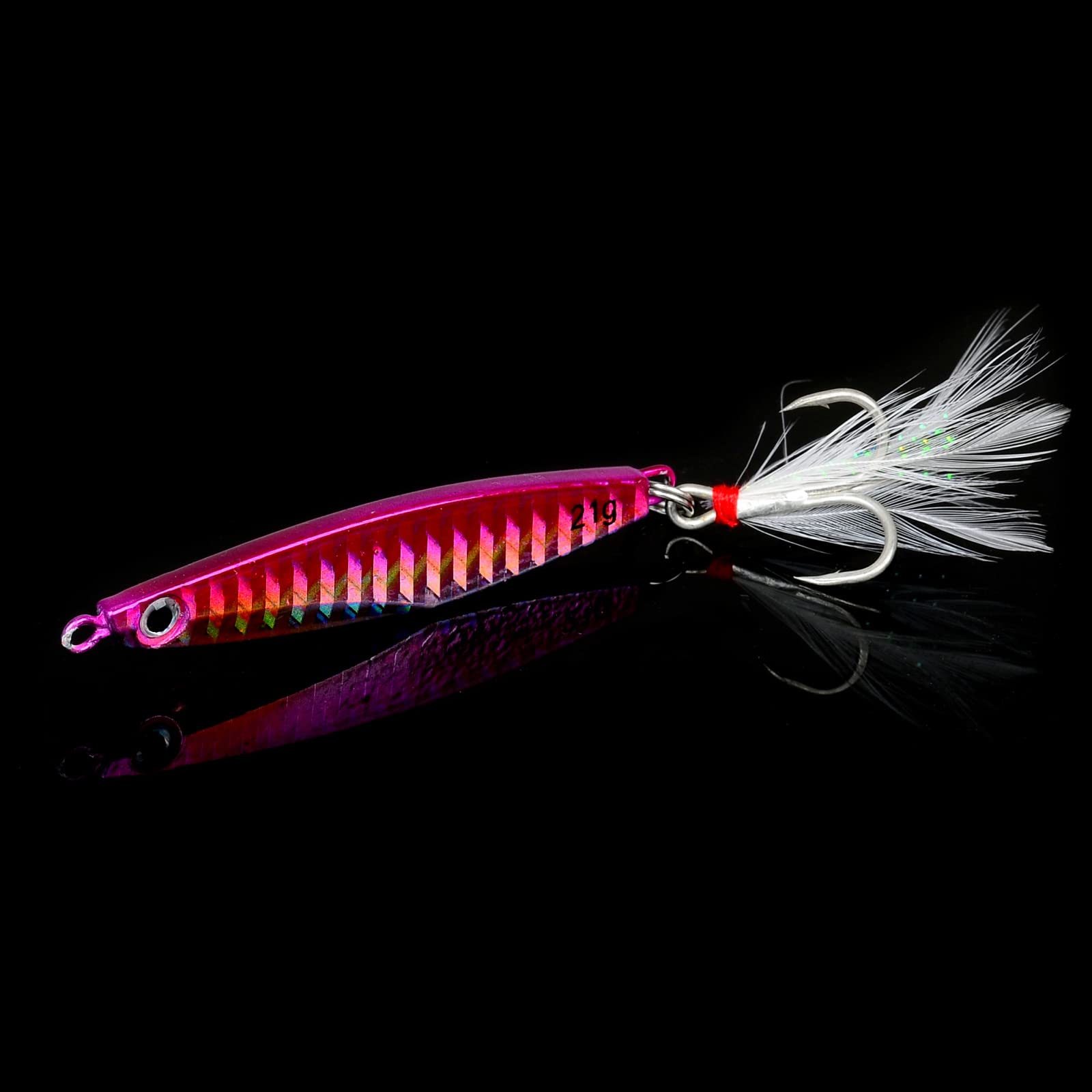 JD Tackle Freshwater/Saltwater Fishing Metal Jig Flat Fall with Treble Hook Lure 2.5IN 21G / 0.74OZ - 7 Pieces