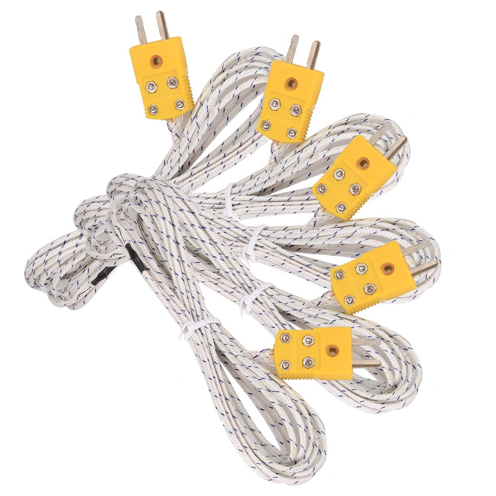 szzijia 5pcs 3M K Type Mini-Connector Thermocouple Temperature Probe Sensor Measure Range -50~700°C
