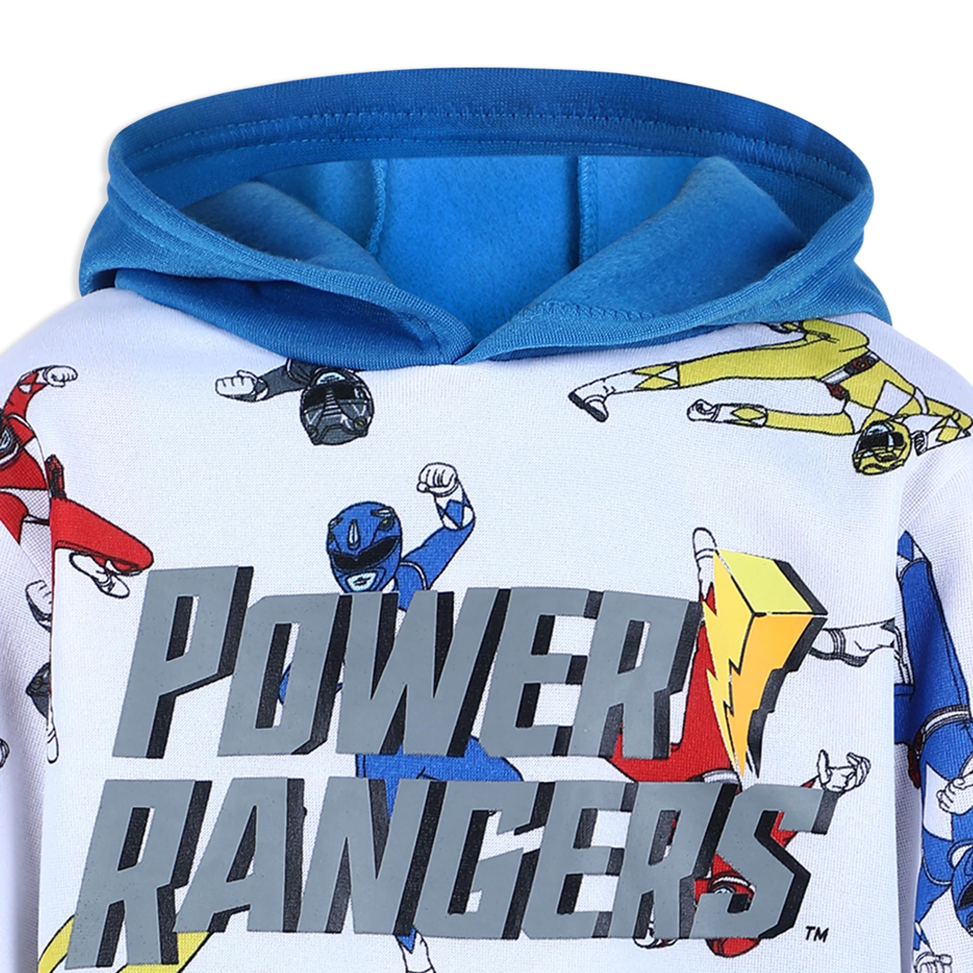 Hasbro Power Rangers Boys’ Hooded Sweatshirt and Jogger Set for Little Kids – Blue