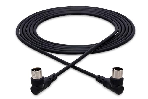 Hosa MID-305RR Right-angle MIDI Cable, Right-angle 5-pin DIN to Same, 5 ft