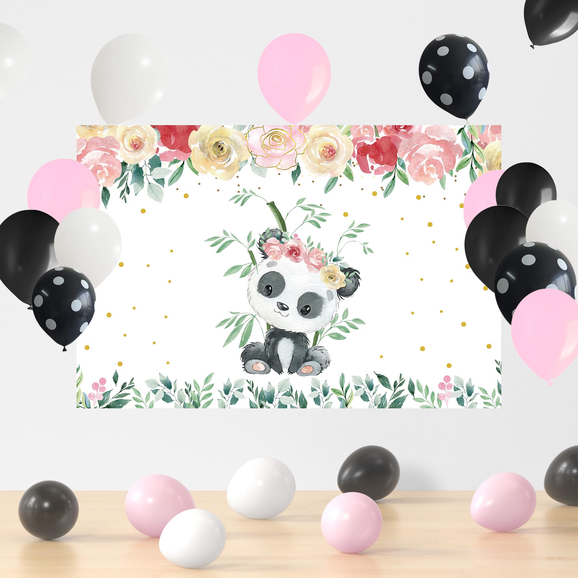 HIPVVILD Panda Party Supplies Kit, Panda Birthday Party Decorations include Balloon Garland Arch, Panda Backdrop, For Panda Theme 1st 2nd 3rd 4th Birthday Baby Shower Party Decorations
