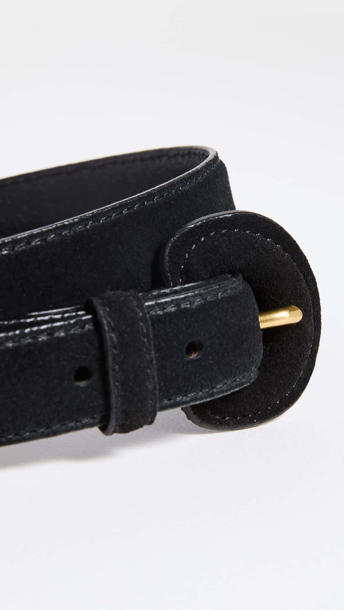 Madewell Women's Chunky Buckle Skinny Leather Belt, True Black, S