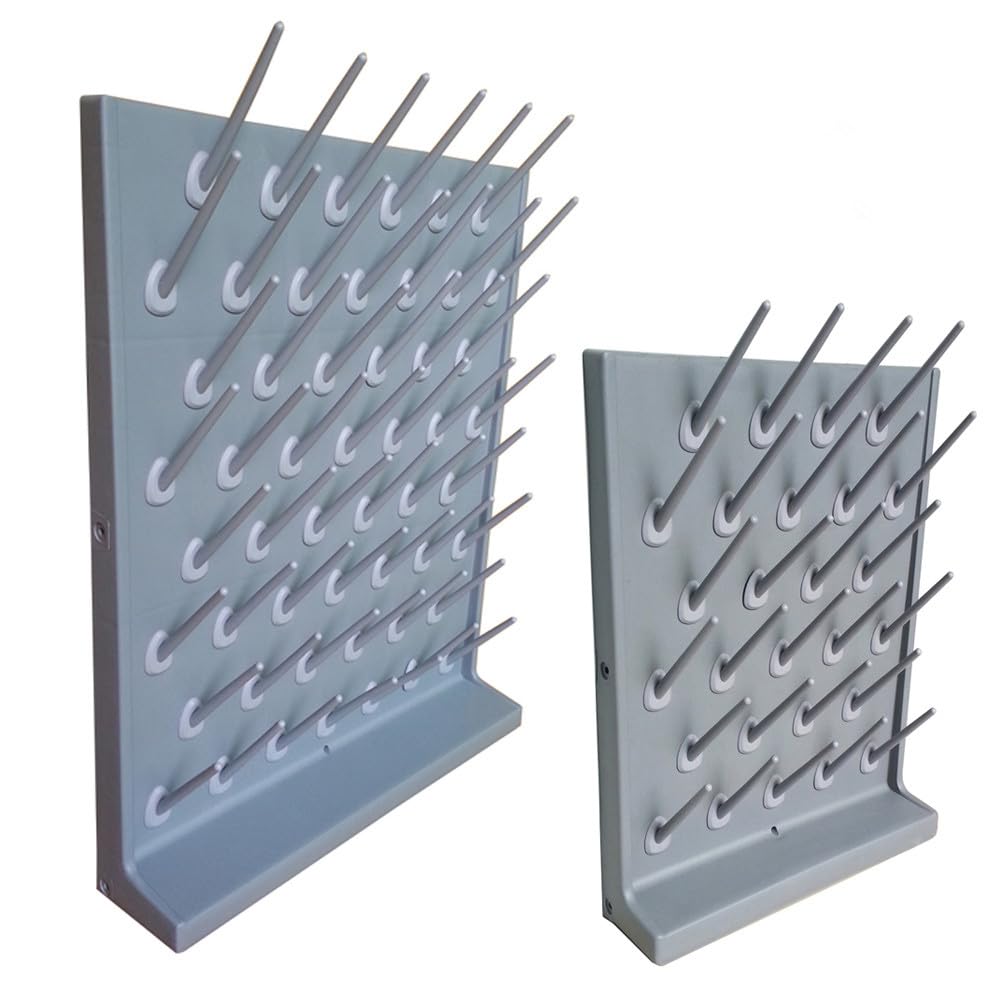 WETUSSEX Laboratory Drying Rack 2Pcs, 27 Pegs Drying Rack for Lab Glassware and Bottles Laboratory Draining Dryer Stand for Countertop Wall Mounted Desk Glassware Drying Draining Rack