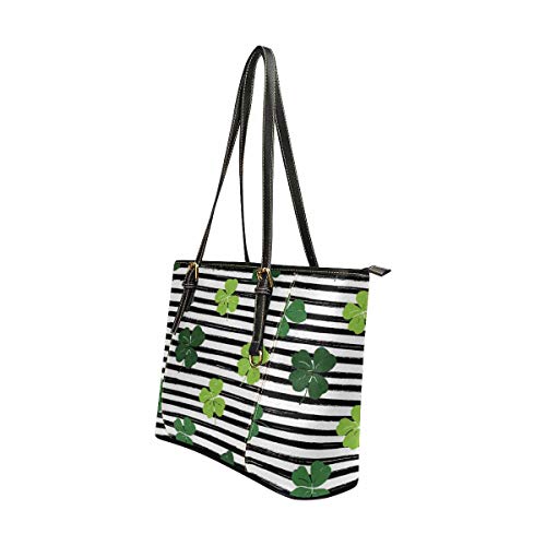 InterestPrint Luck leaf Leaf St Patrick's Day Symbol Women's Stylish Tote Bag Travel Shoulder Bag