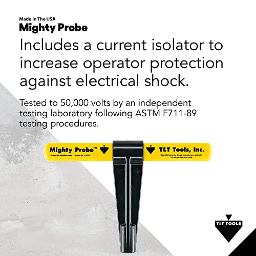 T&T Tools Mighty Probe Insulated Metal Soil Probe - Probing Rod, T-Handle Steel Rods, Landscaping Tools (1, 48-Inch Long Overall w/ 3/8" Metal Round Rod)