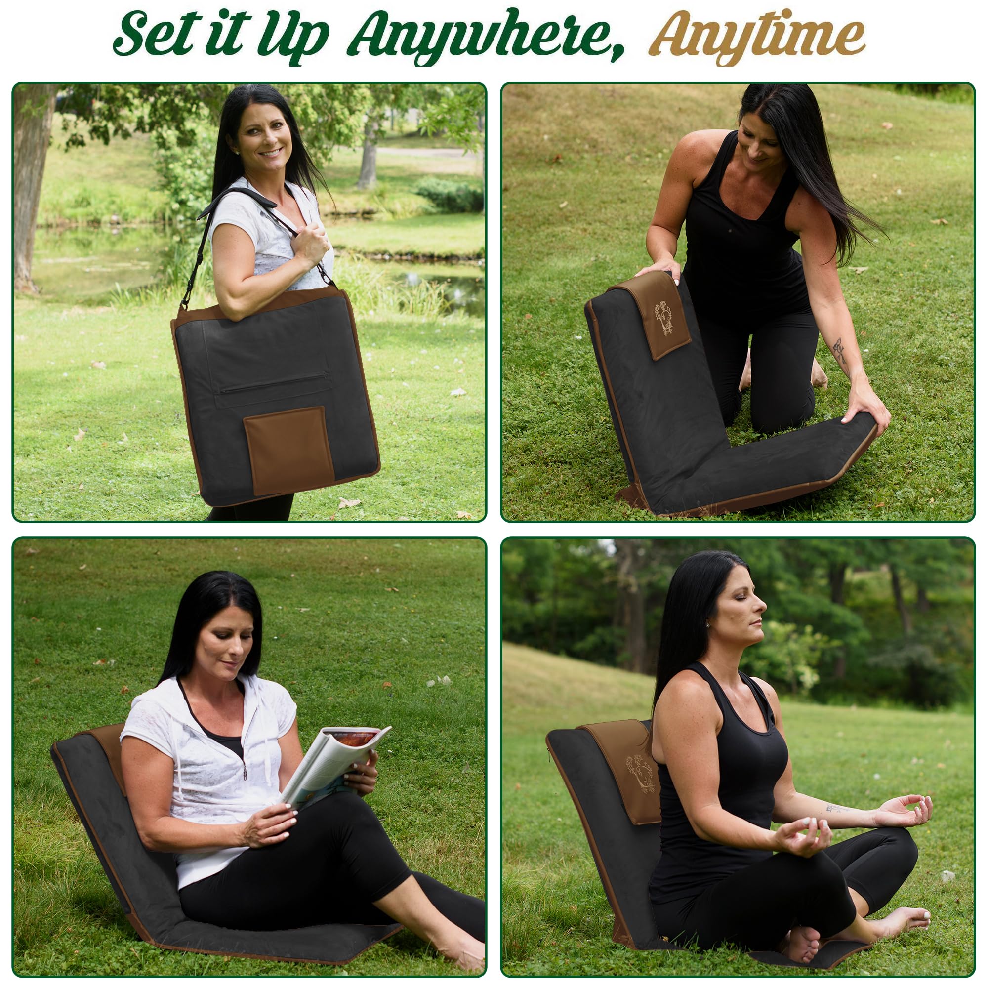 Japanese Meditation Floor Chair with Back Support for Adults - Premium Meditation Chair with Adjustable & Foldable Back for Seating, Yoga & Gaming β Folding Backjack Chairs with Backrest for Adults