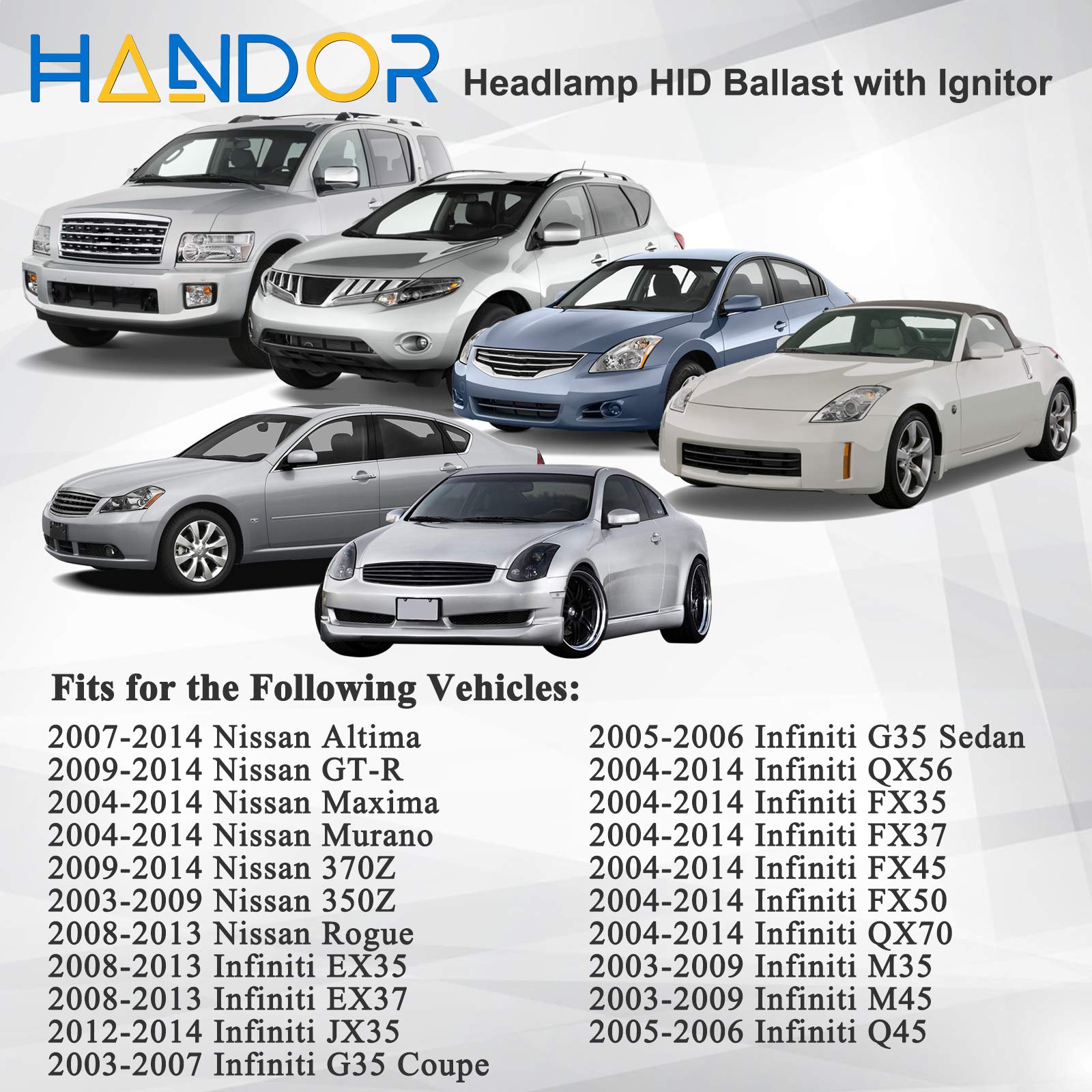 Handor NZMNS111LANH NZMNS111LANG HID Ballast Headlight Control Unit Xenon Headlight D2S/D2R Fits for 2003-2014 Infiniti Altima