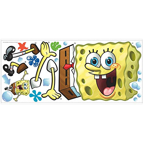 RoomMates RMK1406GM Spongebob Squarepants Peel and Stick Giant Wall Decal , Yellow